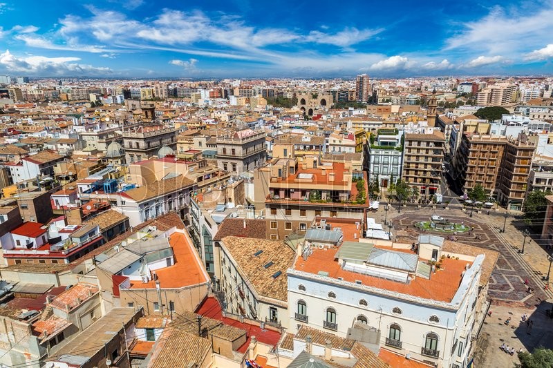 Aerial view of Valencia in a summer ... | Stock image | Colourbox
