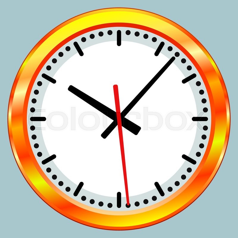 Illustration of the gold clock icon | Stock vector | Colourbox
