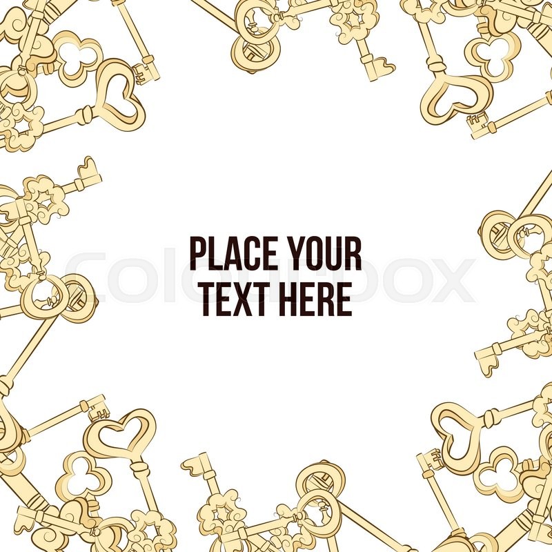 Vector hand drawn frame with keys. ... | Stock vector | Colourbox
