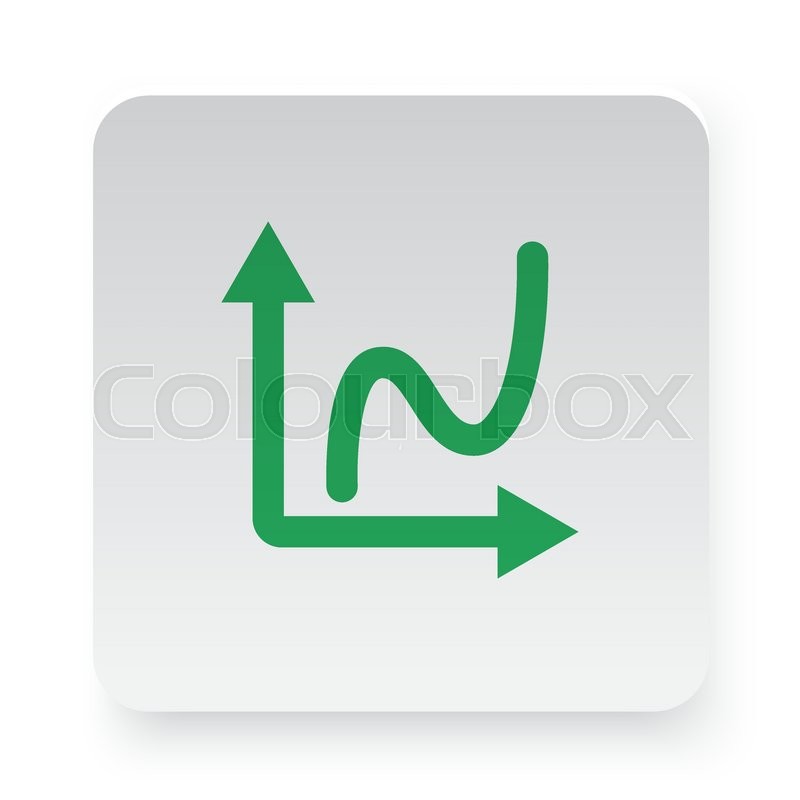 Green Graph icon in circle on white ... | Stock vector | Colourbox