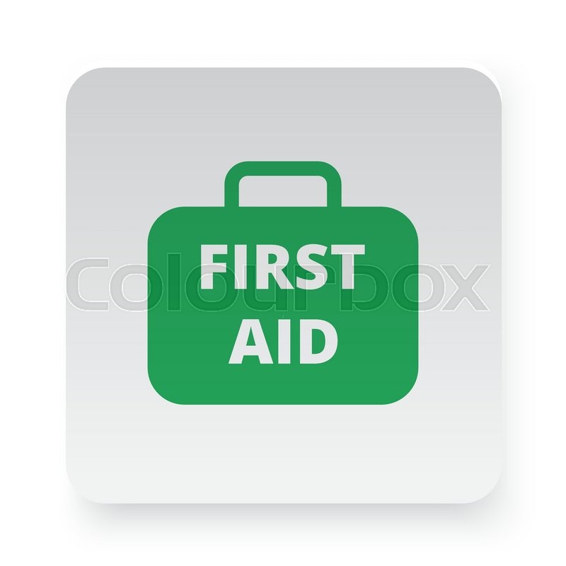 Green First Aid Kit icon in circle on ... | Stock vector | Colourbox