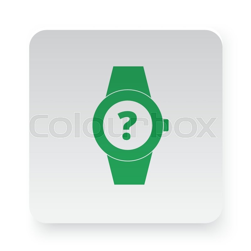 Green Time Question icon in circle on ... | Stock vector | Colourbox