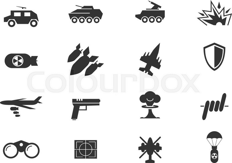 Military and war simply icons for web ... | Stock vector | Colourbox