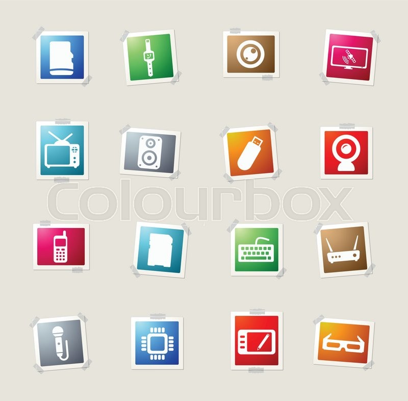 Gadgets icons set for web sites and ... | Stock vector | Colourbox