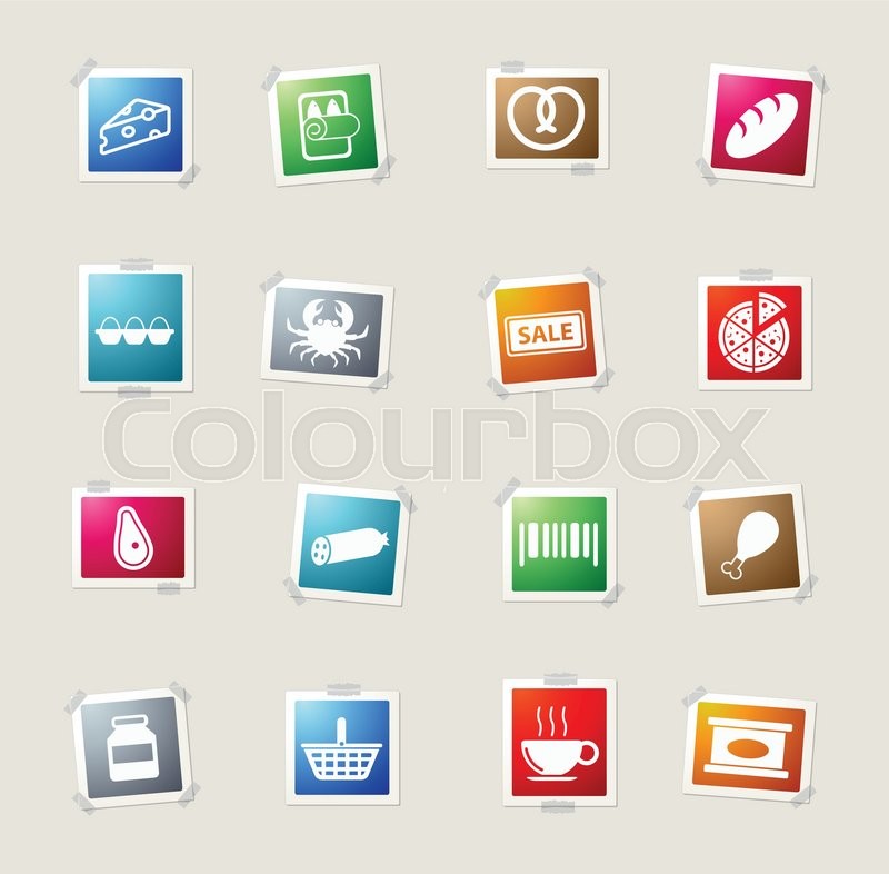 Grocery icons set for web sites and ... | Stock vector | Colourbox