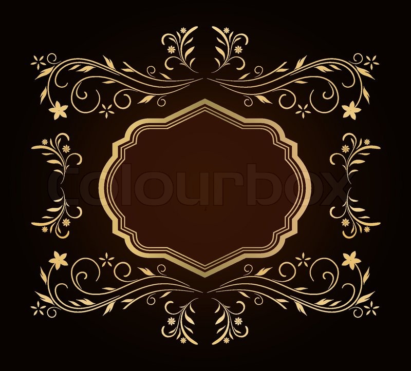 Vector golden floral template | Stock vector | Colourbox