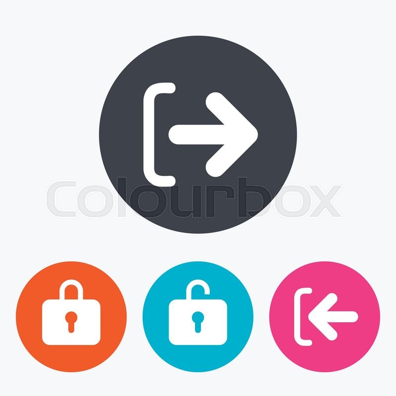 Login and Logout icons. Sign in or ... | Stock vector | Colourbox