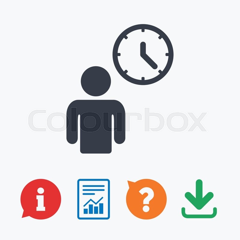 Person waiting sign icon. Time symbol. ... | Stock vector | Colourbox