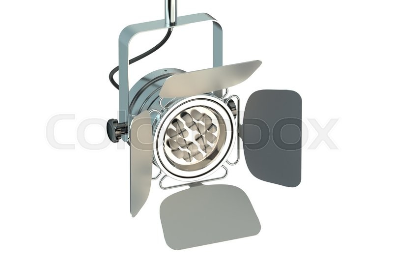 Theatre spotlight isolated on white ... | Stock image | Colourbox