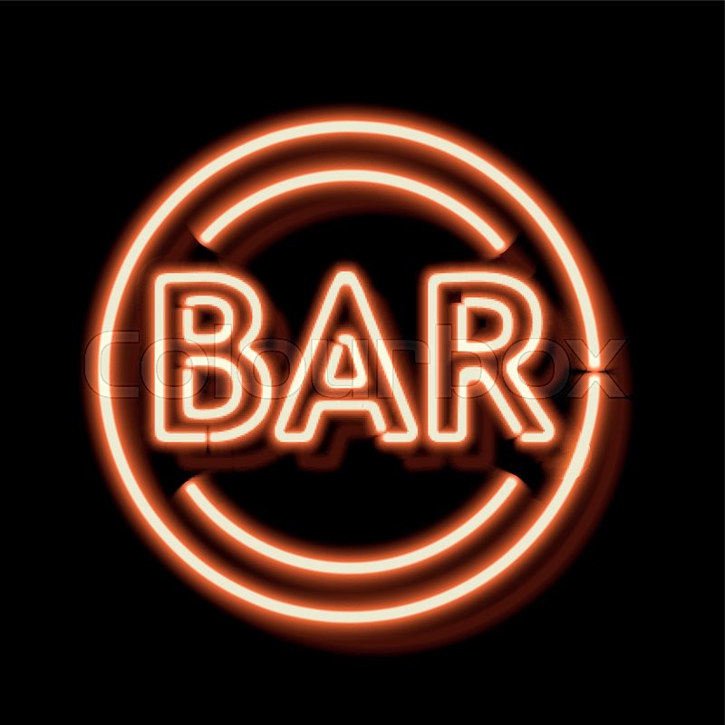 Retro neon sign with the word bar. ... | Stock vector | Colourbox