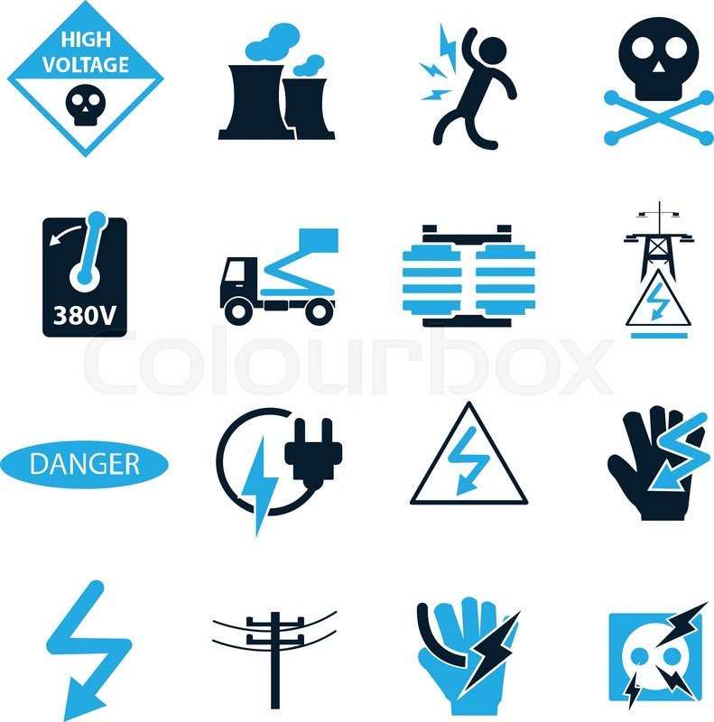 High voltage simply icons for web and ... | Stock vector | Colourbox