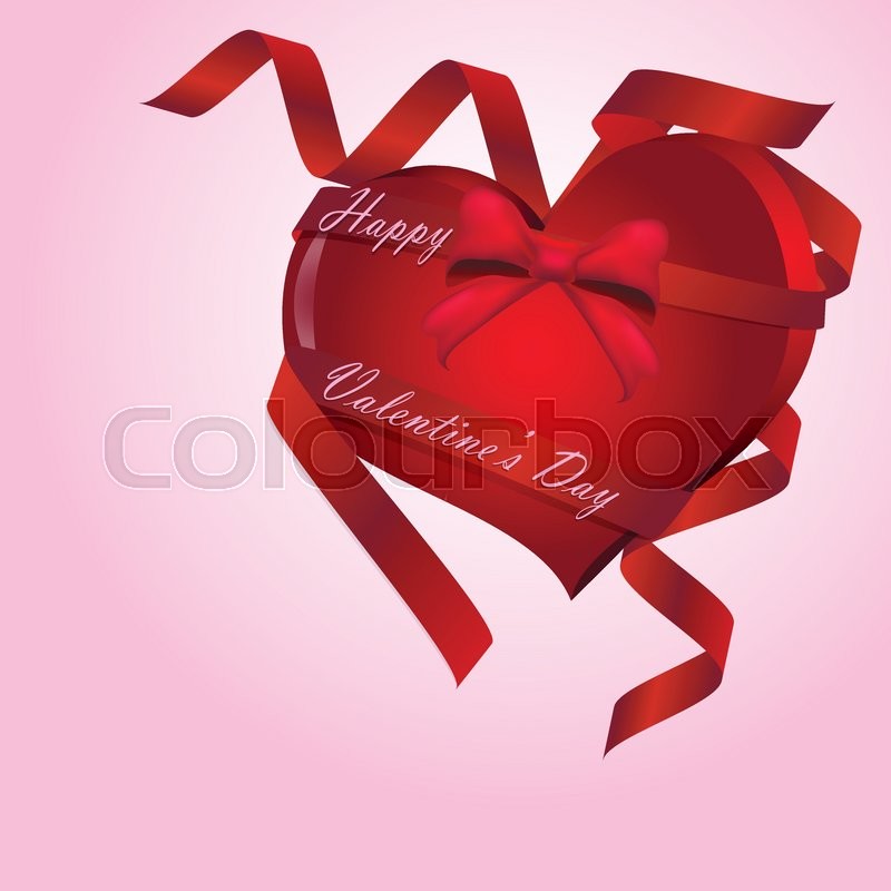 Heart and ribbon, Valentines Day ... | Stock vector | Colourbox