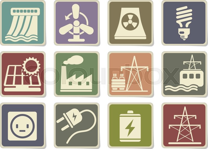 Energy icons set for web sites and ... | Stock vector | Colourbox