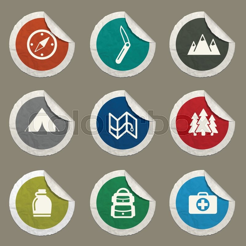 Boy scout icons set for web sites and user interface | Stock Vector ...