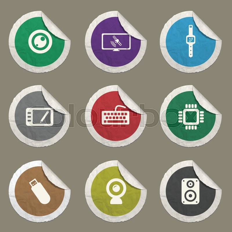 Gadgets icons set for web sites and ... | Stock vector | Colourbox