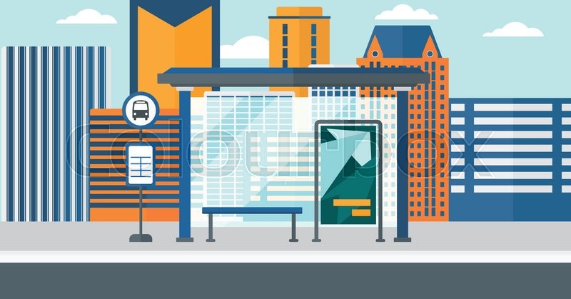 Background With Bus Station