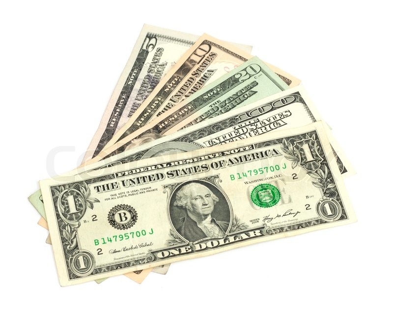 Bunke af dollars , penge baggrund | Stock foto | Colourbox