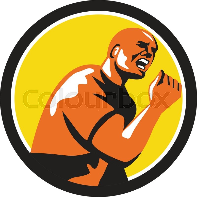 Illustration of a man fist pump ... | Stock Vector | Colourbox