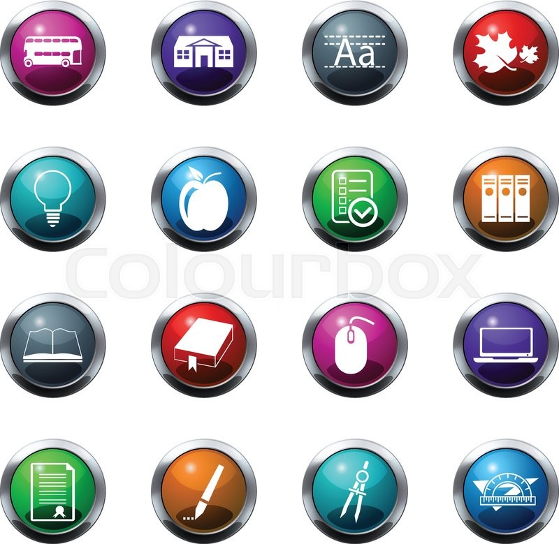 School vector icons for web sites and ... | Stock vector | Colourbox