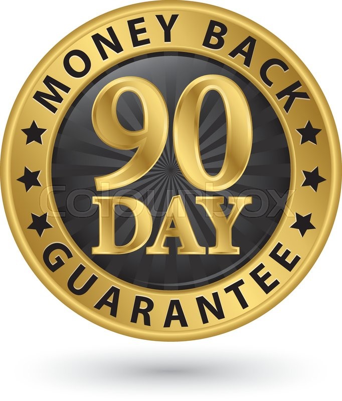 90 day money back guarantee golden ... | Stock vector | Colourbox