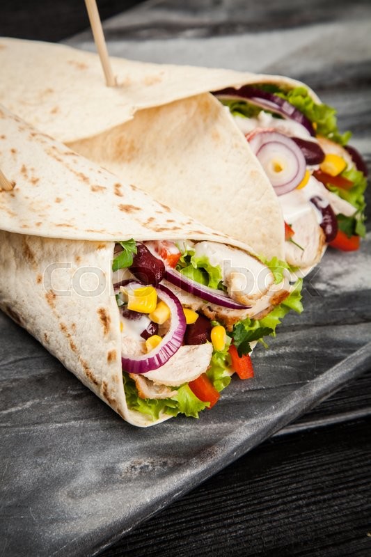 Traditional mexican tortilla wrap with ... | Stock image | Colourbox