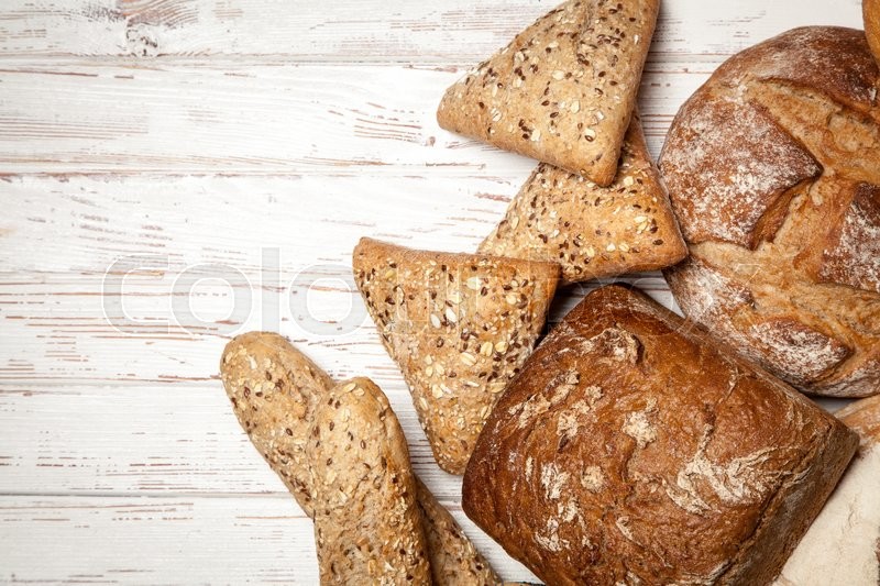 Freshly baked bread assortment on ... | Stock image | Colourbox