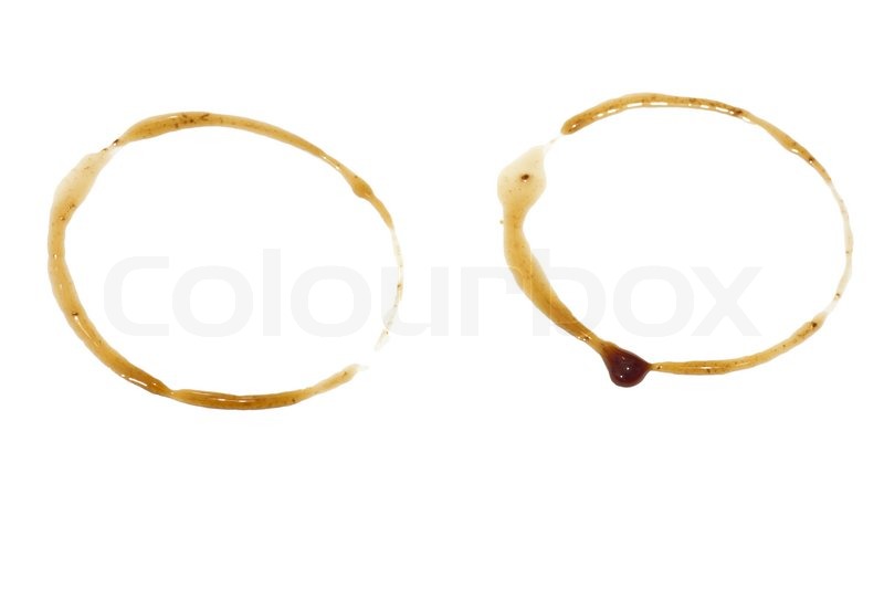 Close up of coffee cup marks on white ... | Stock image | Colourbox