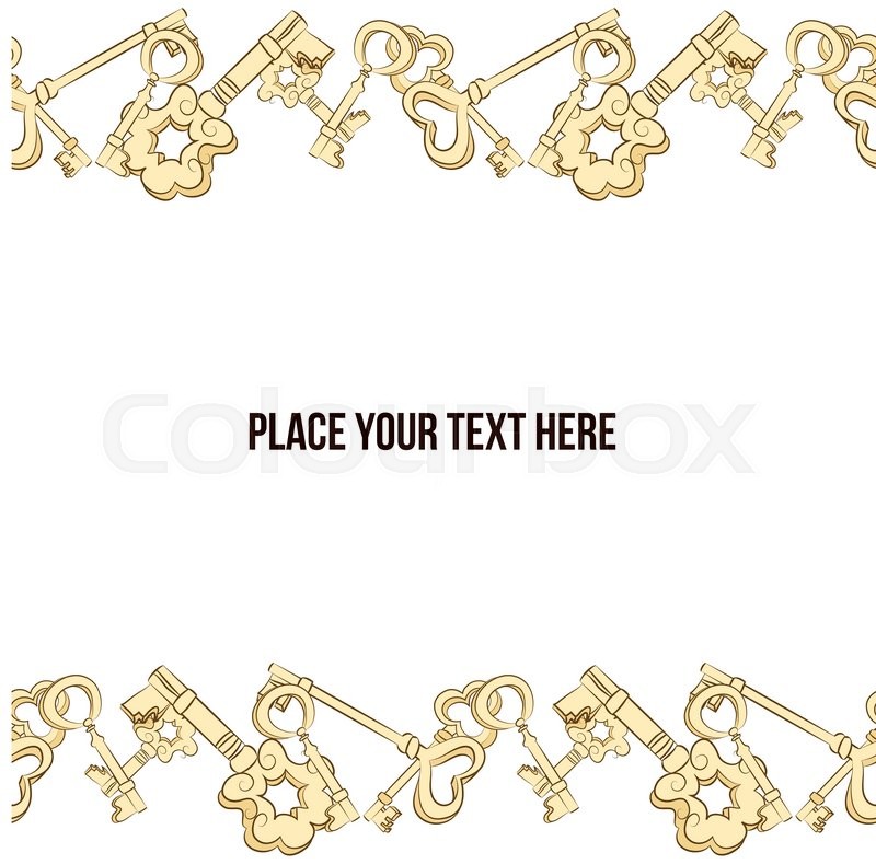 Vector hand drawn border with keys. ... | Stock vector | Colourbox