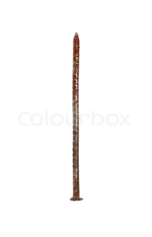Rusty nail isolated on white background | Stock image | Colourbox