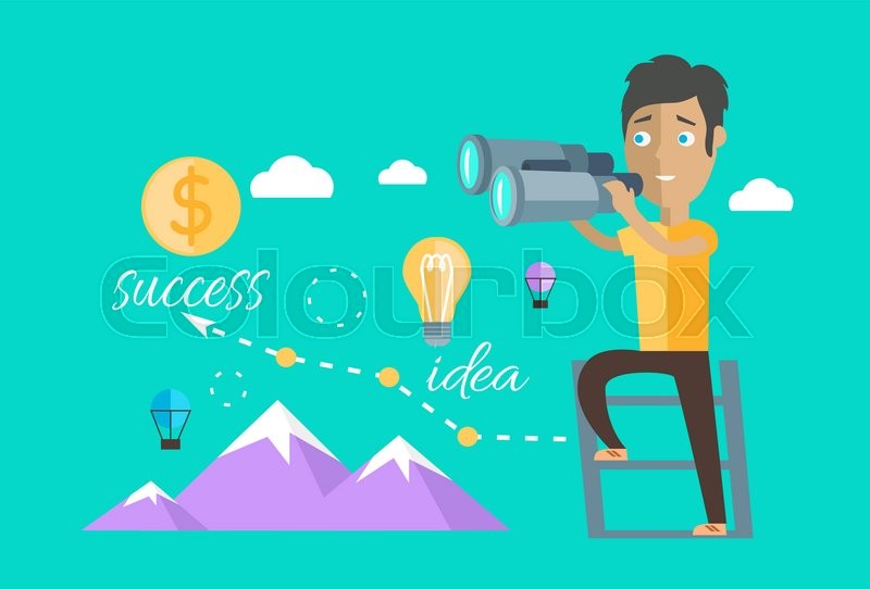 Man finding opportunities concept. ... | Stock vector | Colourbox