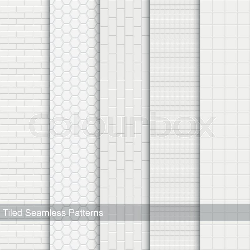 Vector set of white tile texture, ... | Stock vector | Colourbox