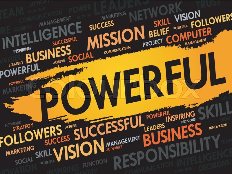 POWERFUL word cloud, business concept | Stock vector | Colourbox