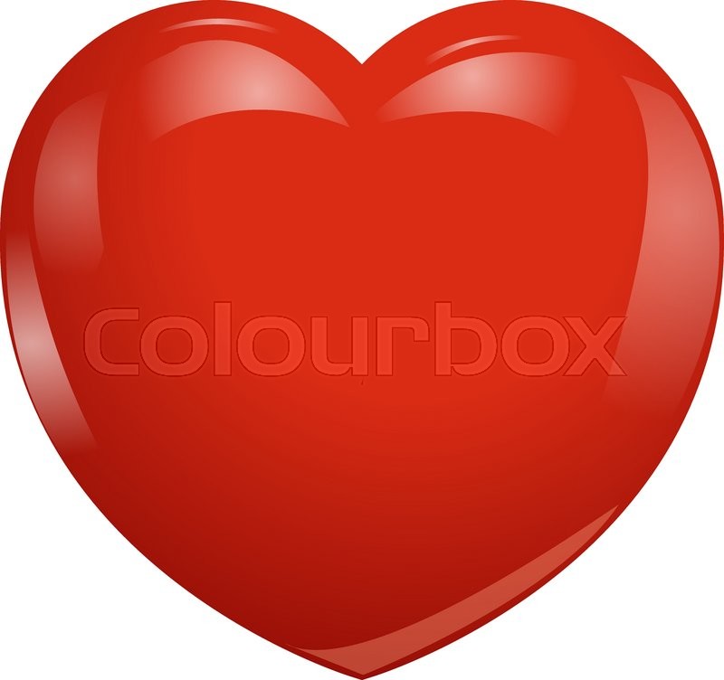 A single heart shape with glossy ... | Stock vector | Colourbox