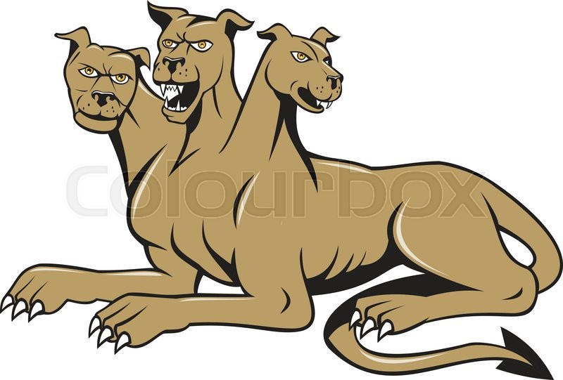Illustration of cerberus, in Greek and ... | Stock vector | Colourbox