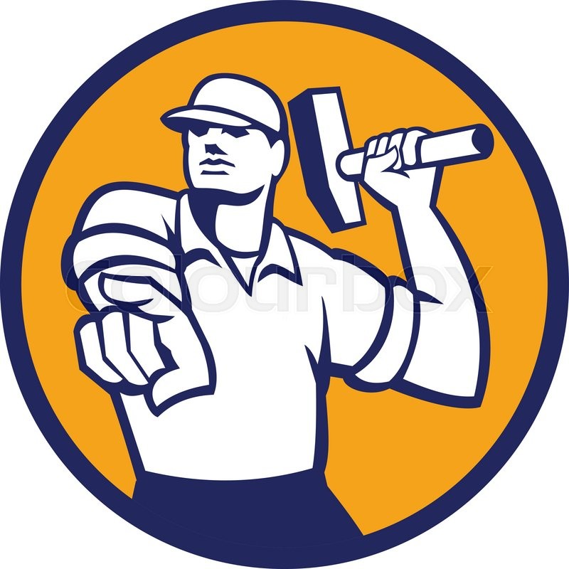 Illustration of a demolition worker ... | Stock vector | Colourbox