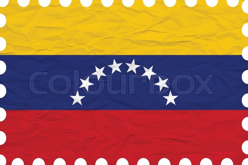Wrinkled paper venezuela stamp, ... | Stock vector | Colourbox