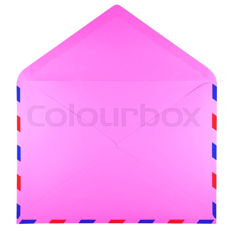 Blank open pink envelope isolated on ... | Stock image | Colourbox
