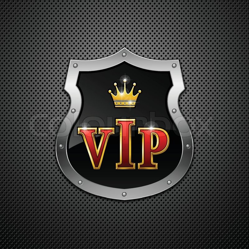 Shield on a metallic background. Vip. ... | Stock vector | Colourbox
