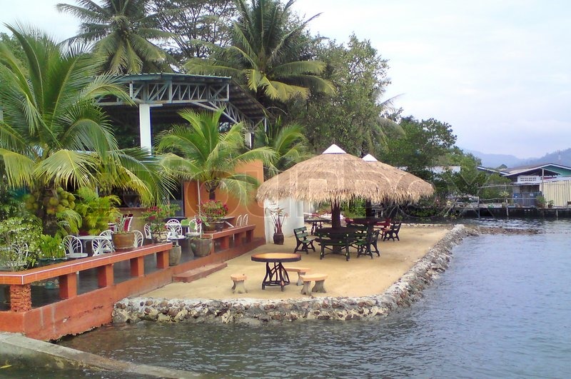 Cafe on the beach of tropical island - ... | Stock image | Colourbox