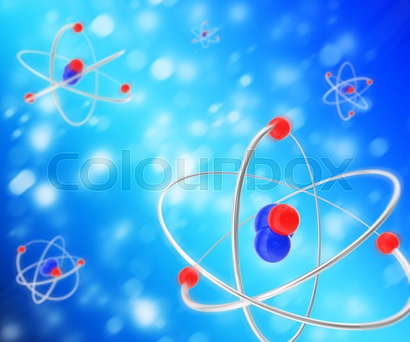 Abstract background of moving atoms. 3d ... | Stock image | Colourbox