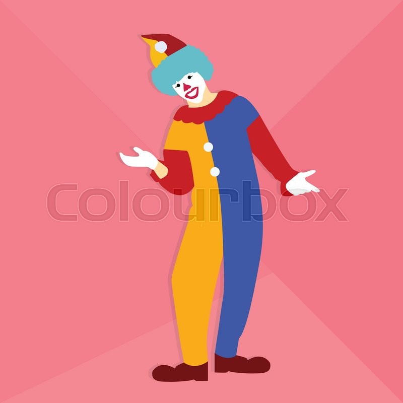 Funny circus clown smile at party ... | Stock vector | Colourbox