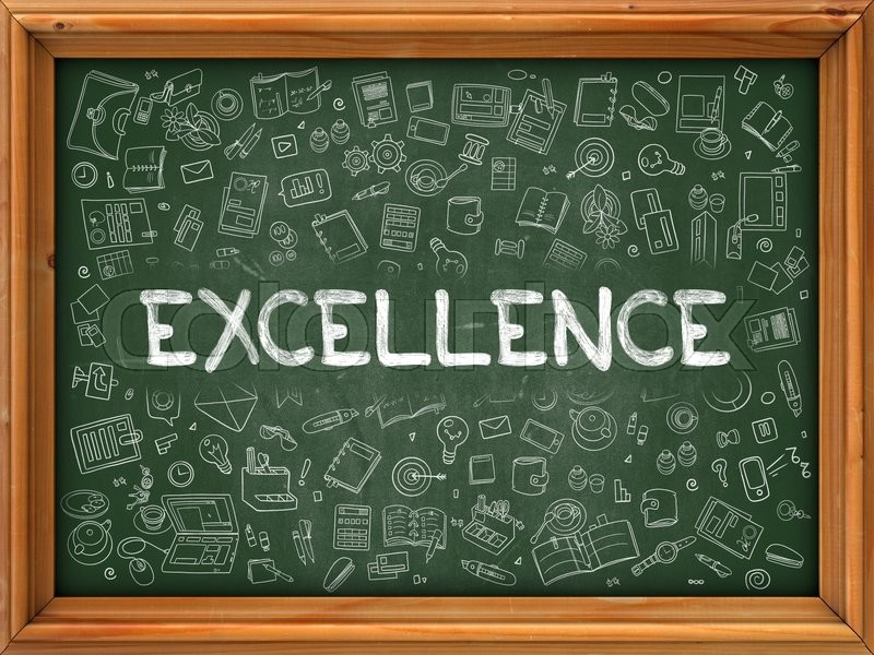 Excellence - Hand Drawn on Green ... | Stock image | Colourbox