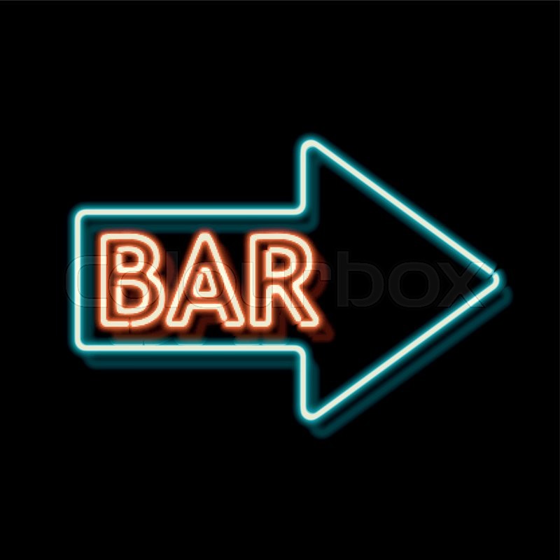 Retro neon sign with the word bar. ... | Stock vector | Colourbox