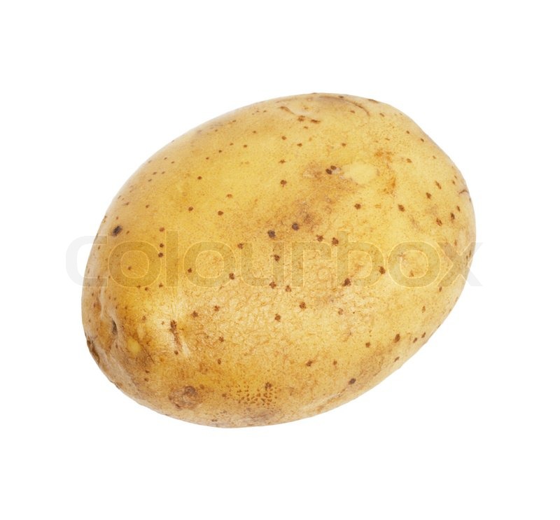 One potato isolated, object on white ... | Stock image | Colourbox
