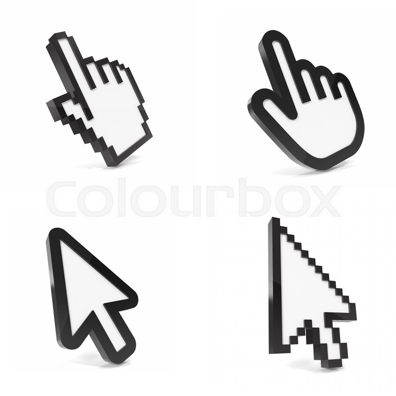 Hand pointer on white background. 3d ... | Stock image | Colourbox