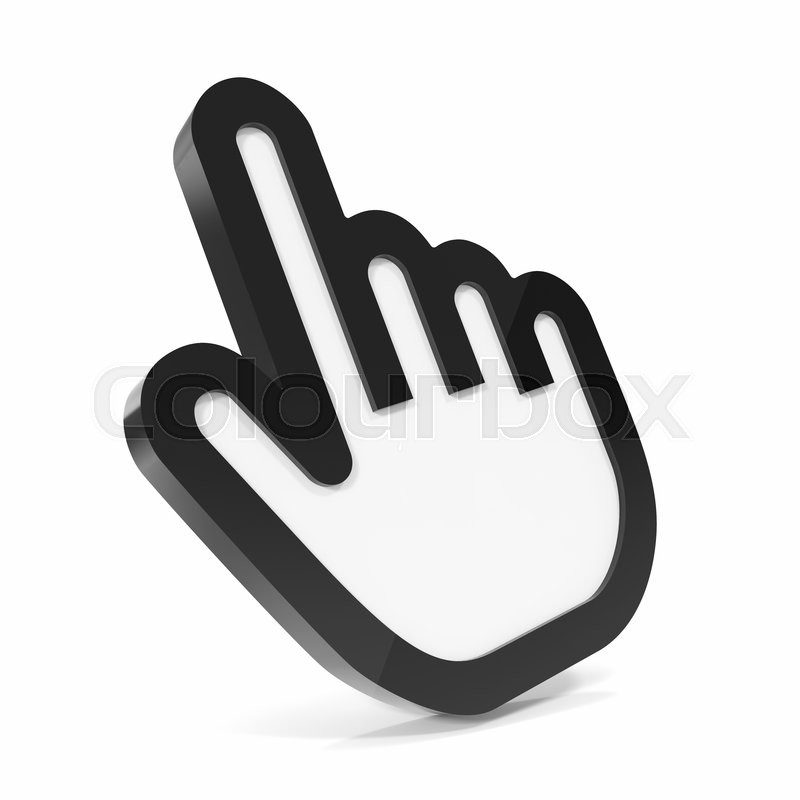 Hand pointer on white background. 3d ... | Stock image | Colourbox