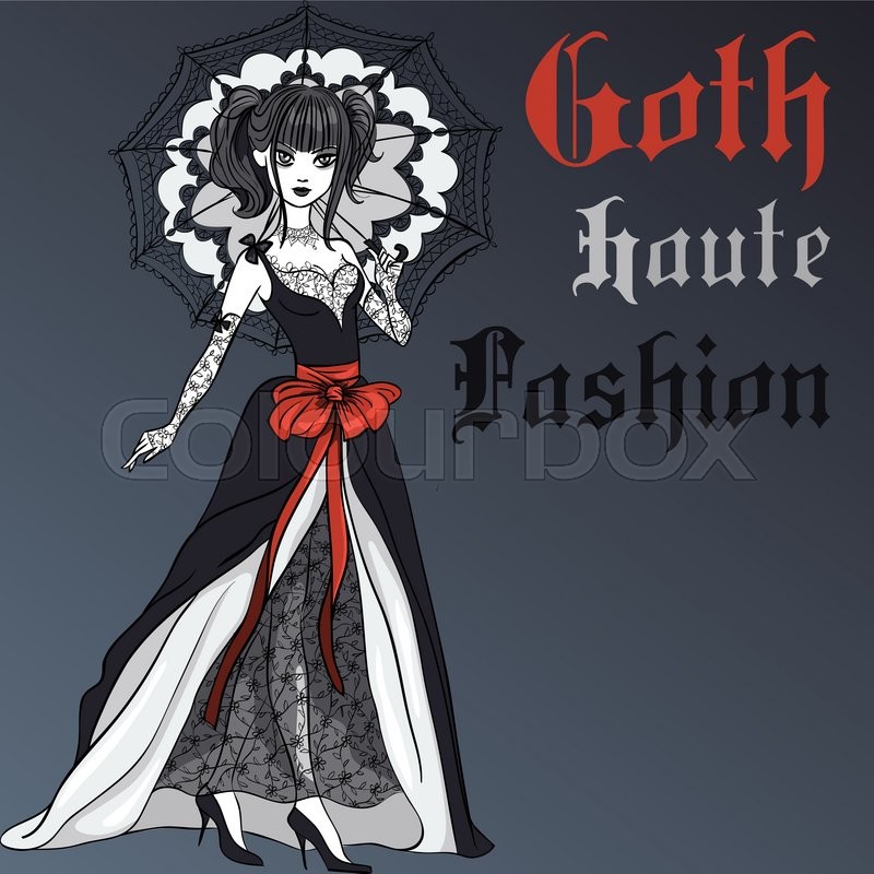 Vector Beautiful Goth girl with ... | Stock vector | Colourbox