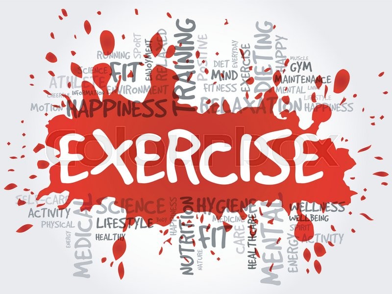 EXERCISE word cloud, fitness, sport, ... | Stock vector | Colourbox