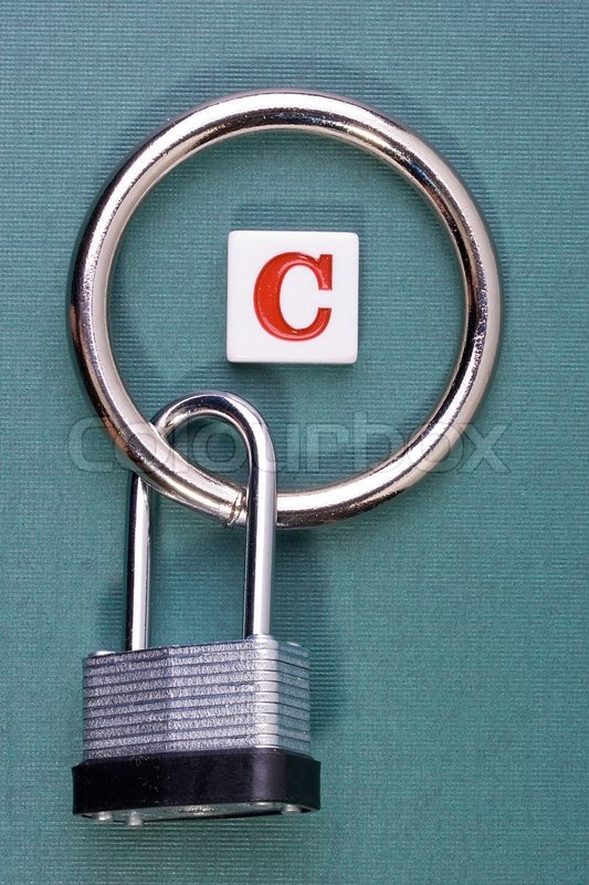 Letter "C" in the middle of a metal ... | Stock image | Colourbox
