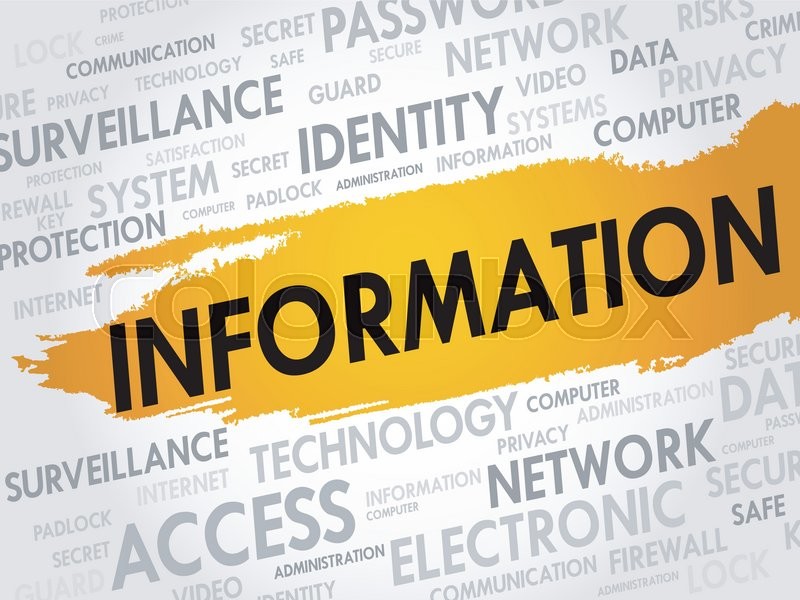 INFORMATION word cloud, security ... | Stock vector | Colourbox